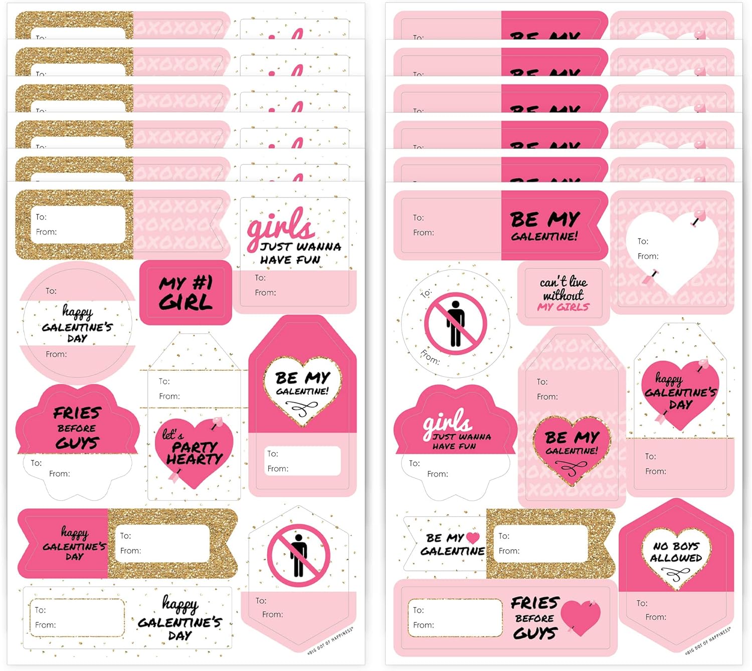 Amazon.com: Big Dot of Happiness Be My Galentine - Assorted Galentine’s ...