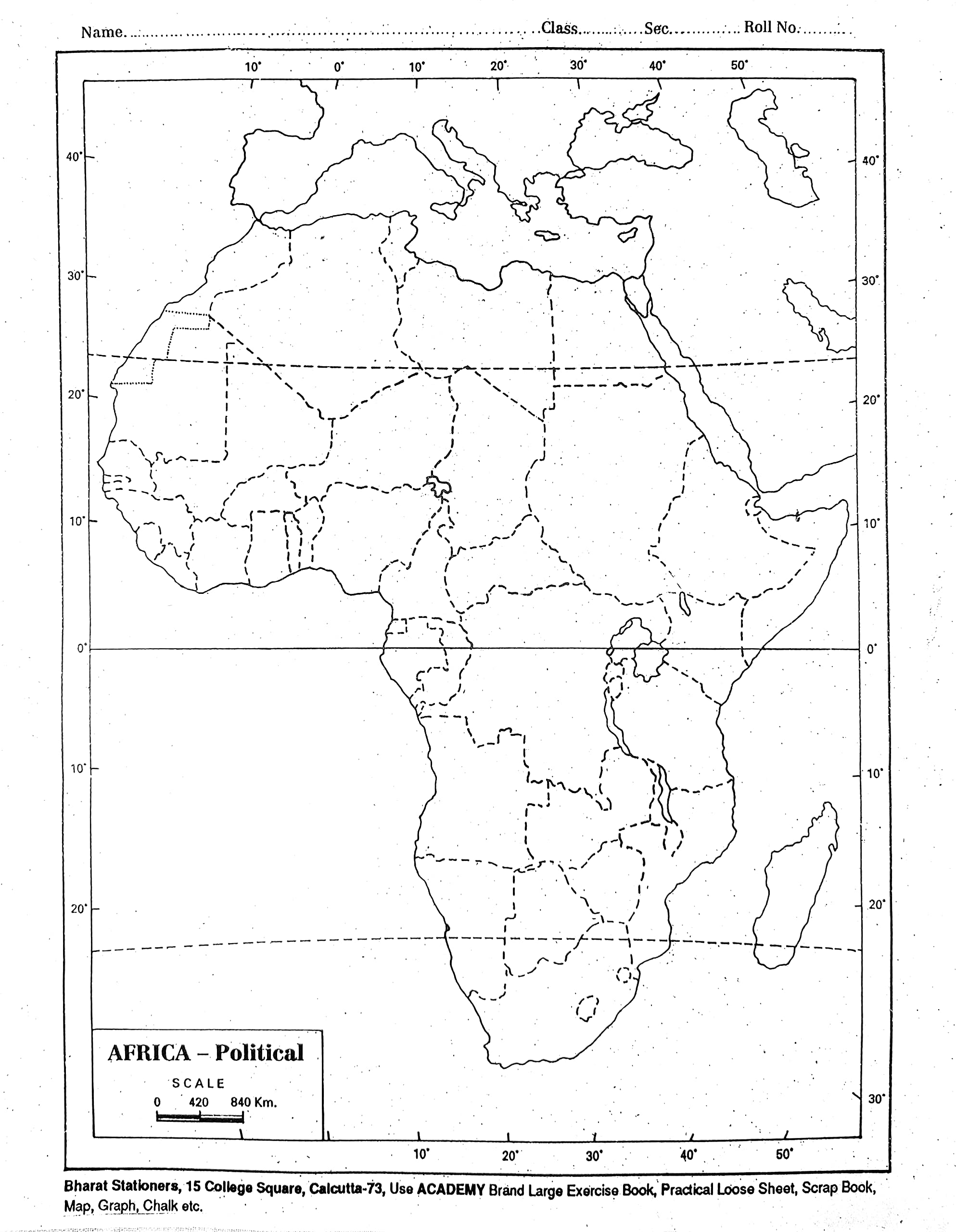 Africa blank outline