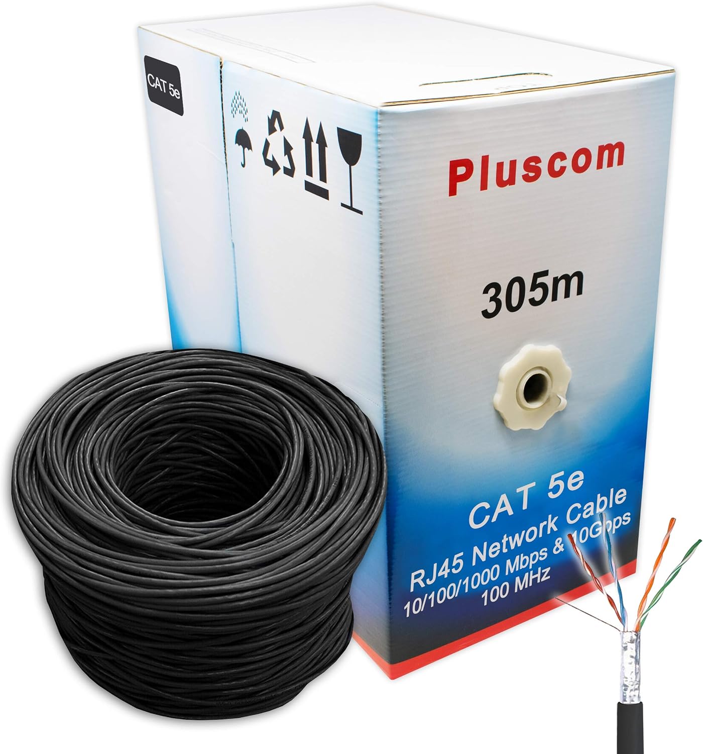 I-CHOOSE LIMITED 305m Cat5e Reel AWG24 Ethernet LAN FTP Roll Bulk CCA ...