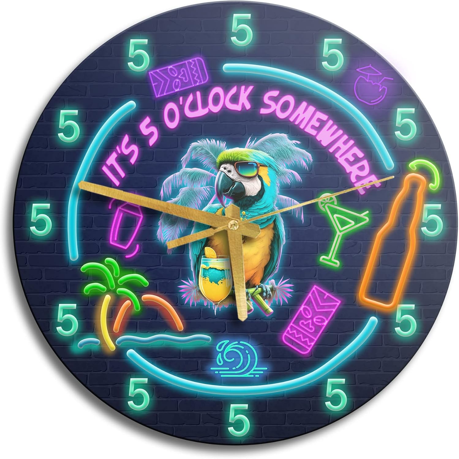 Amazon.com: N NAMESISS All Over Printed Clock, No Real Led Neon, Not ...