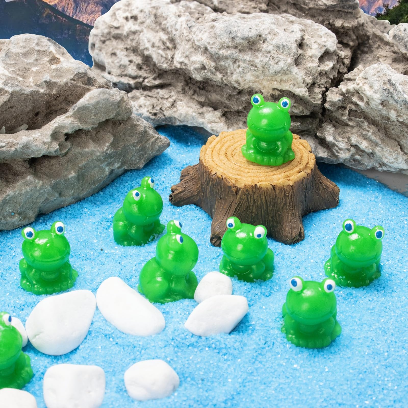 Snapklik.com : Exine 200 Pcs Resin Mini Frogs Green Frog Miniature ...