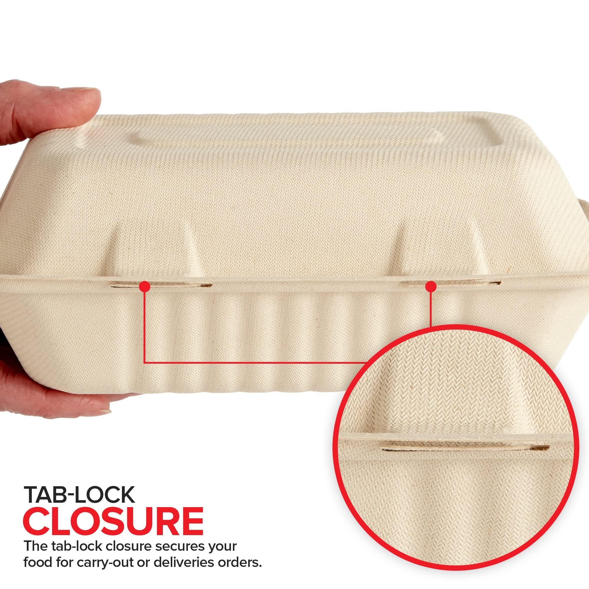 Snapklik.com : Clamshell Take Out Food Containers 9" X 6” (50 Pack) 1 ...