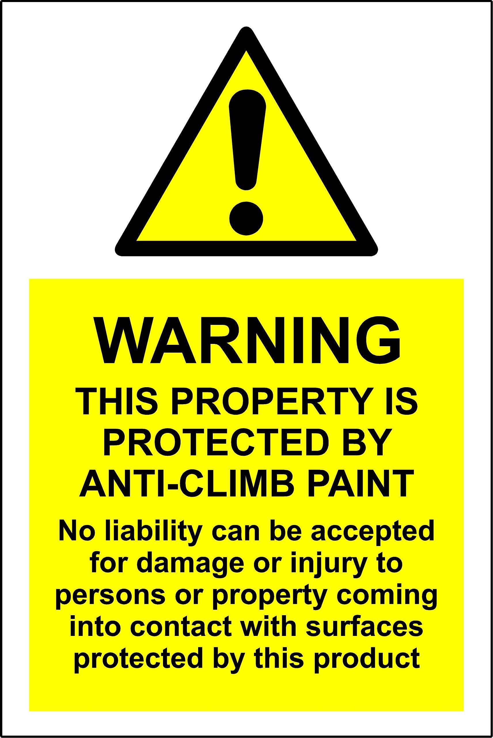 Anti vandal paint warning safety sign - 1.2mm Rigid plastic 300mm x ...