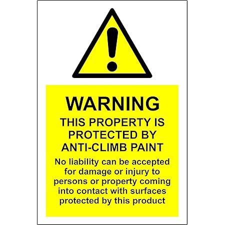 Anti vandal paint warning safety sign - 1.2mm Rigid plastic 300mm x ...