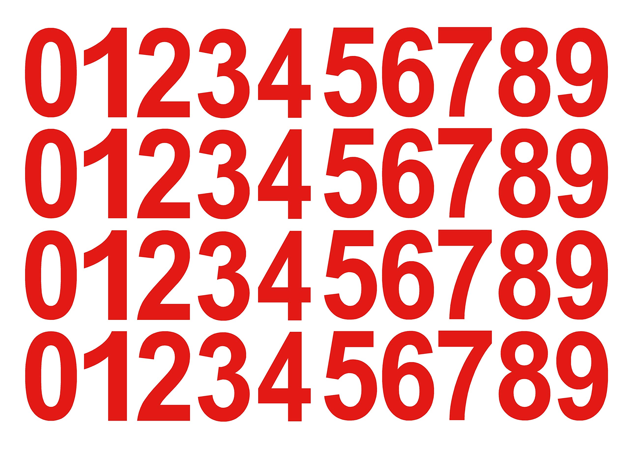 Amazon.com: 0-9 Numbers Red Vinyl Sticker Decals Assorted Set of 40 ...