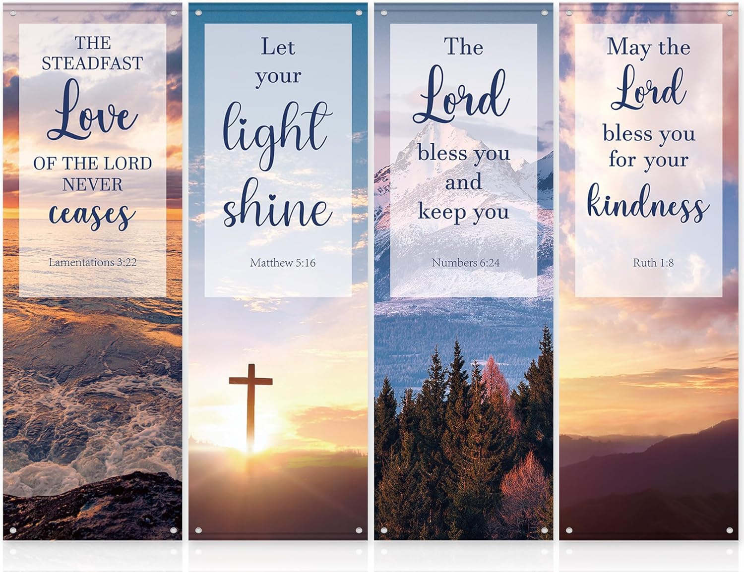 Amazon.com: 4Pcs Church Banners with Scripture for Sanctuary Wall ...