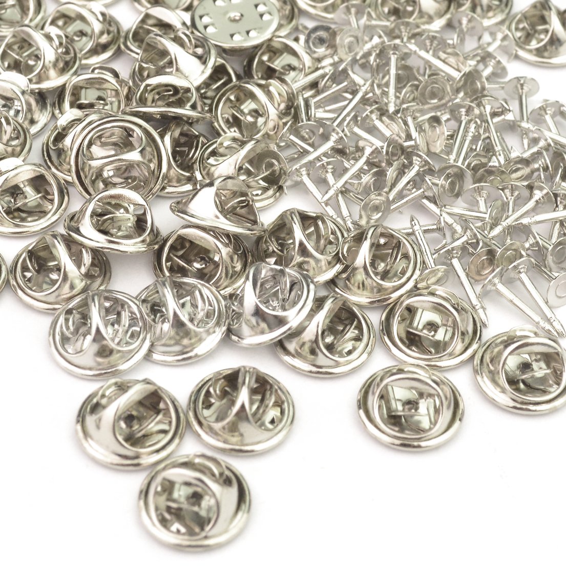 Pin Backs TR.OD 50 Pairs Tie Tacks Blank Pins With Clutch Back, Silver ...