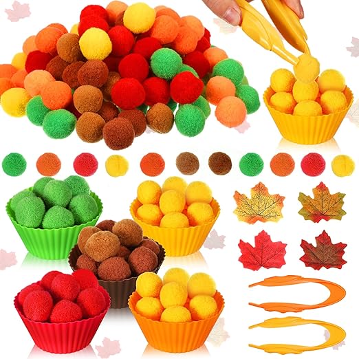 Amazon.com: Hotop 312 Pieces Fine Motor Toys Counting Sorting Fall ...