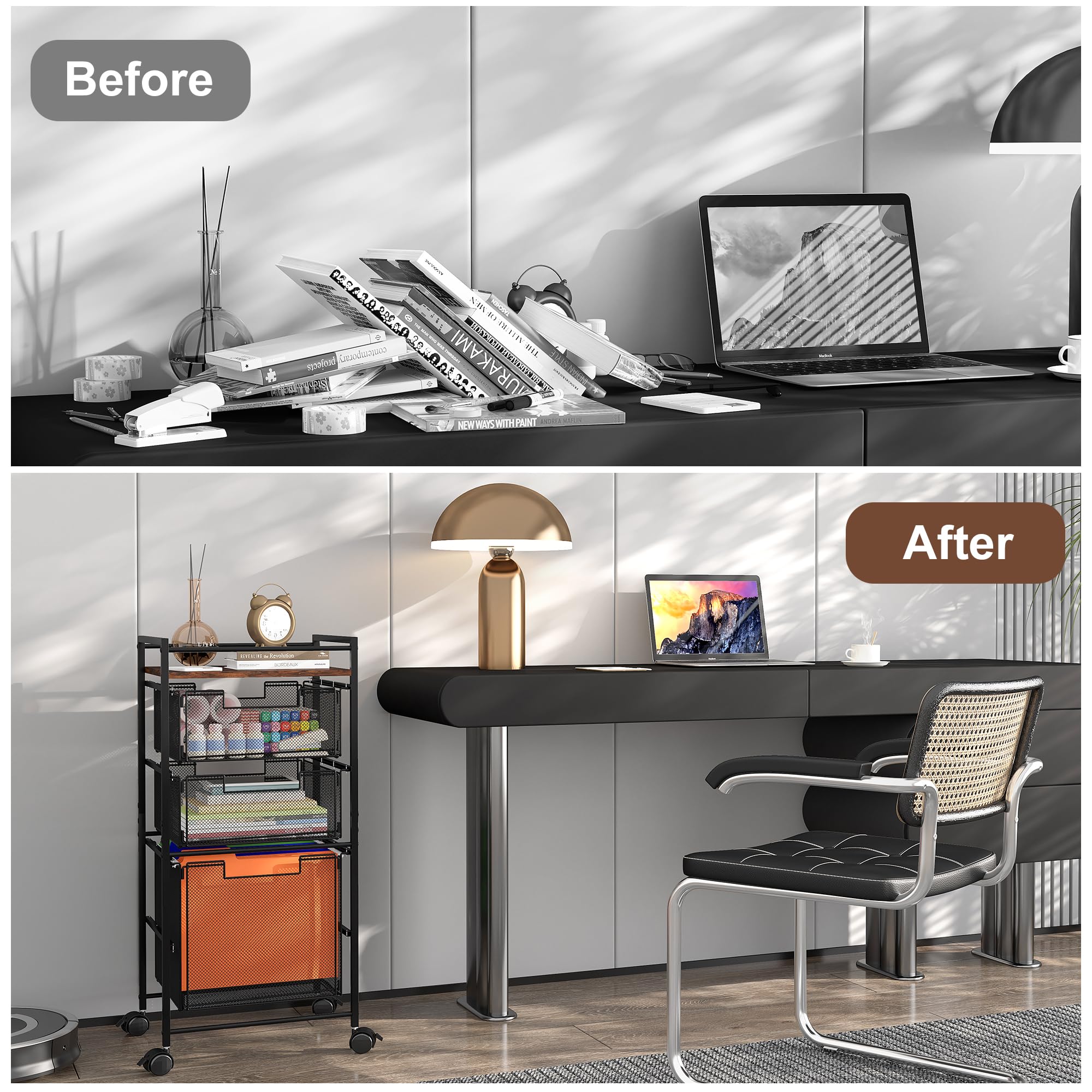 Snapklik.com : EasyPAG Rolling File Cabinet, Metal File Organizer ...