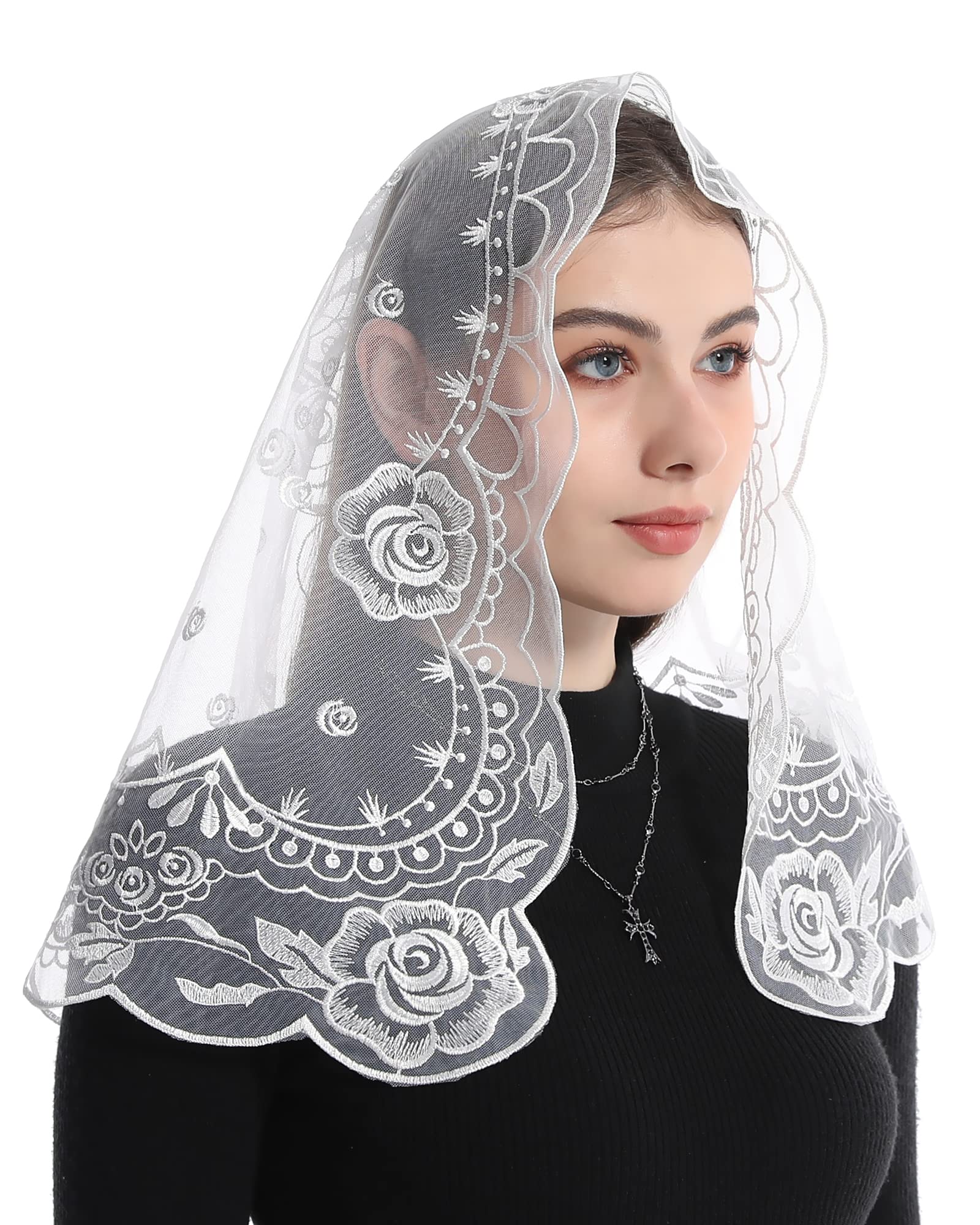 Snapklik.com : Bozidol Embroidery Church Lace Veils