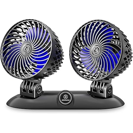 Amazon.com: TriPole Car Fan Portable Dual Head Electric Vehicle Mounted ...