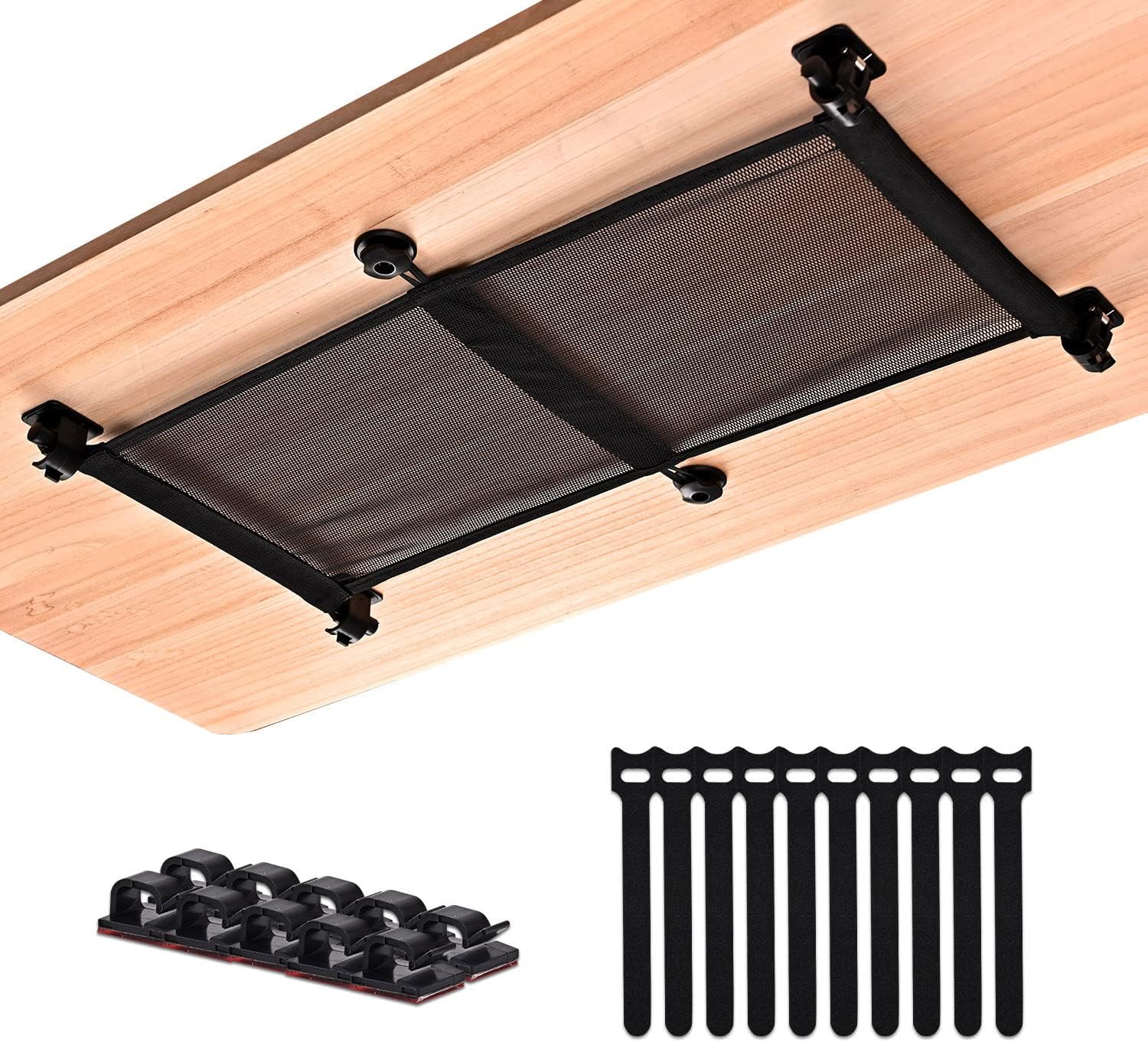 LongZYU Under Desk Cable Tray - Flexible Management System With 6 ...