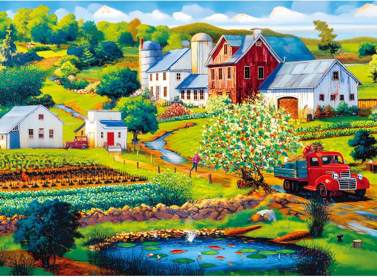 Amazon.com: 500 Pieces Puzzle for Adults,Country Farm Life Puzzle ...