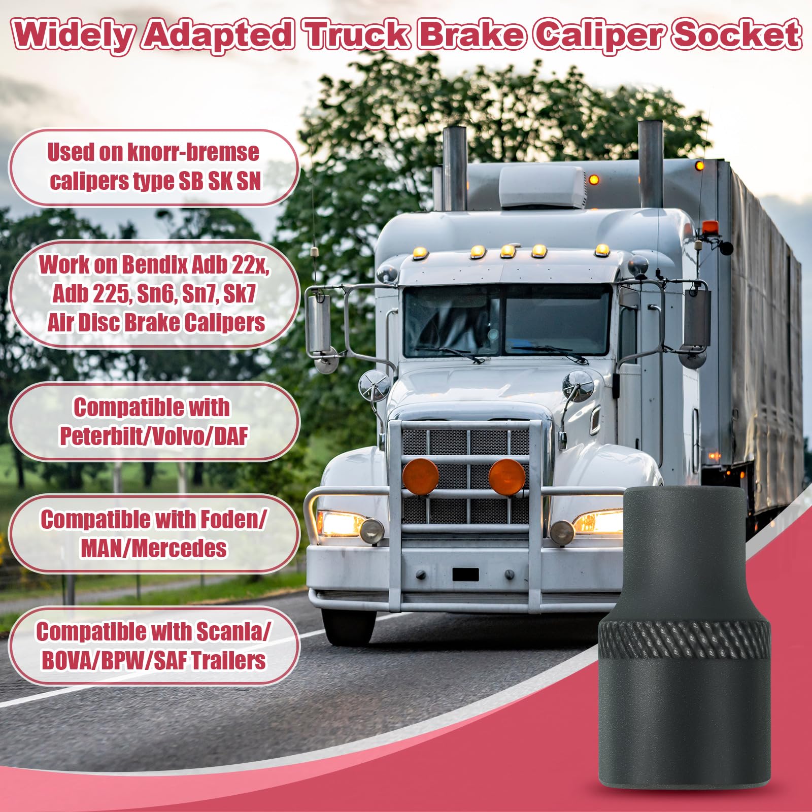 Snapklik.com : Feekoon 3/8 Brake Caliper 11 Point Socket, Truck Brake ...