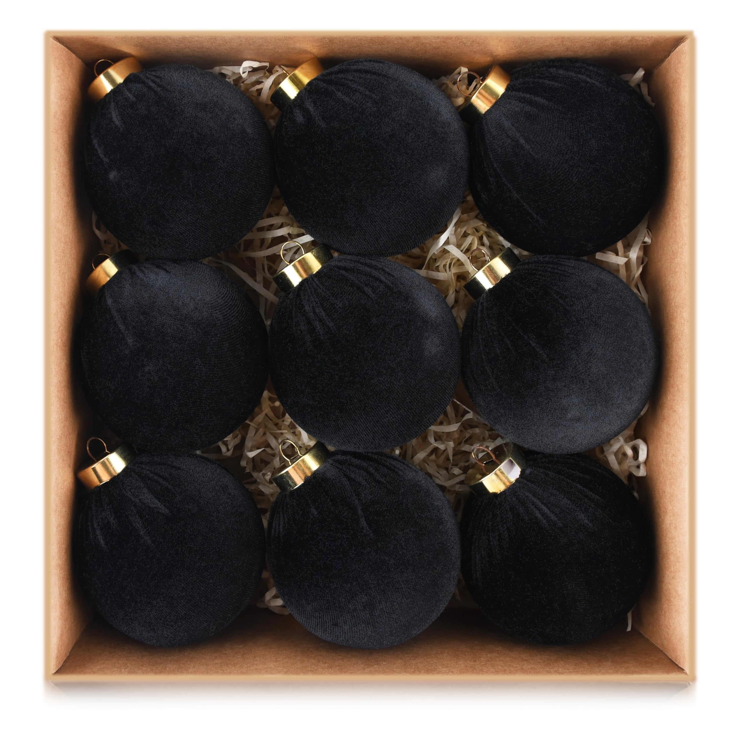 Velvet Ornaments for Christmas Tree Decorations - Black Xmas Ball ...