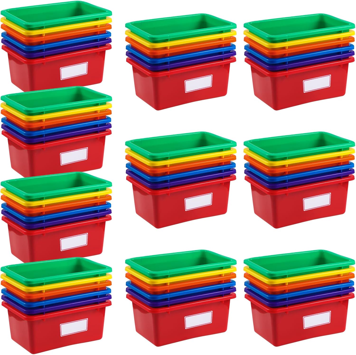 Amazon.com - Outus 60 Pcs Plastic Cubby Bins Bulk for Classroom ...