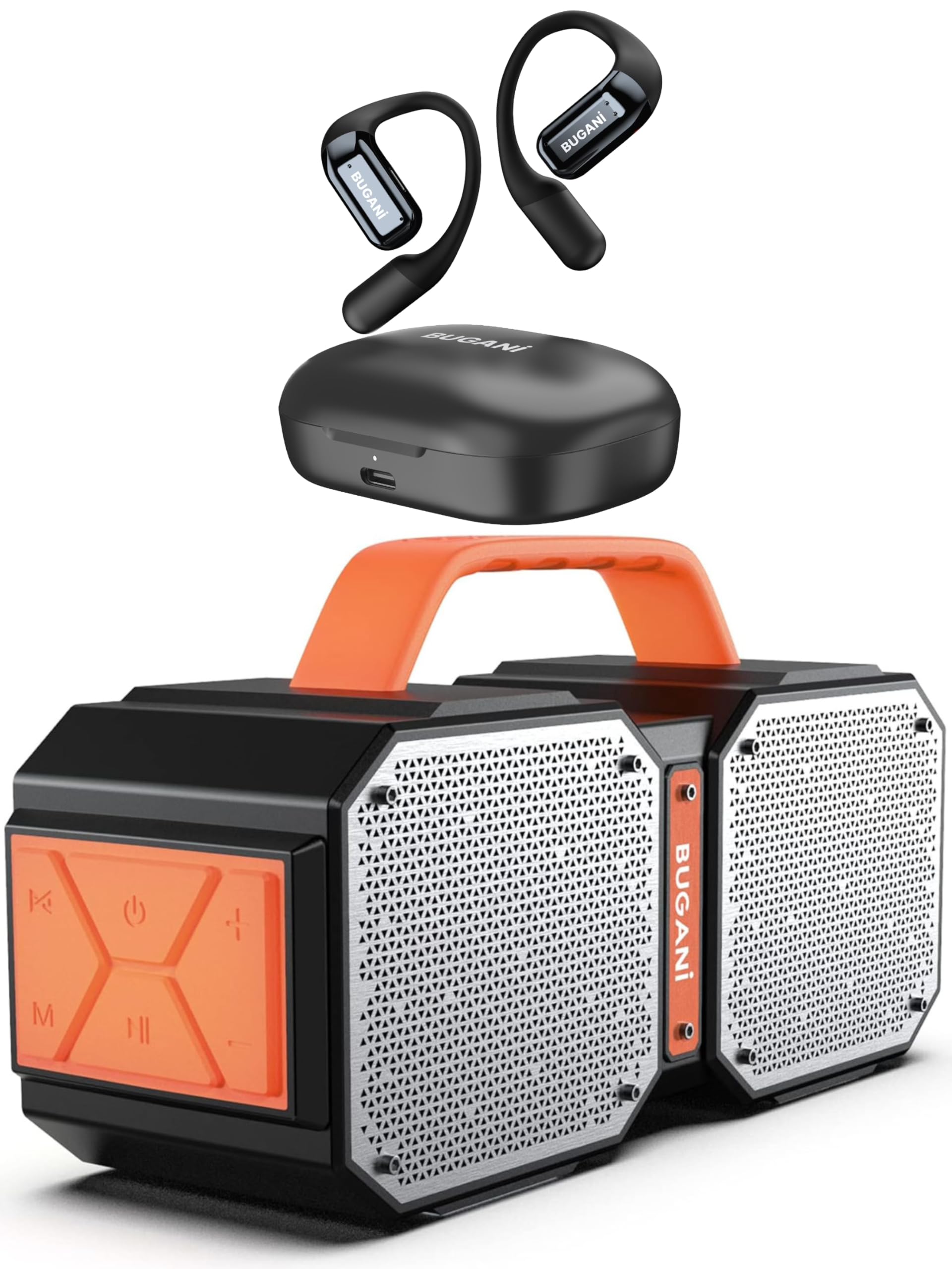 Amazon.com: BUGANI Shock Portable Bluetooth Speaker&BUGANI Open Ear ...