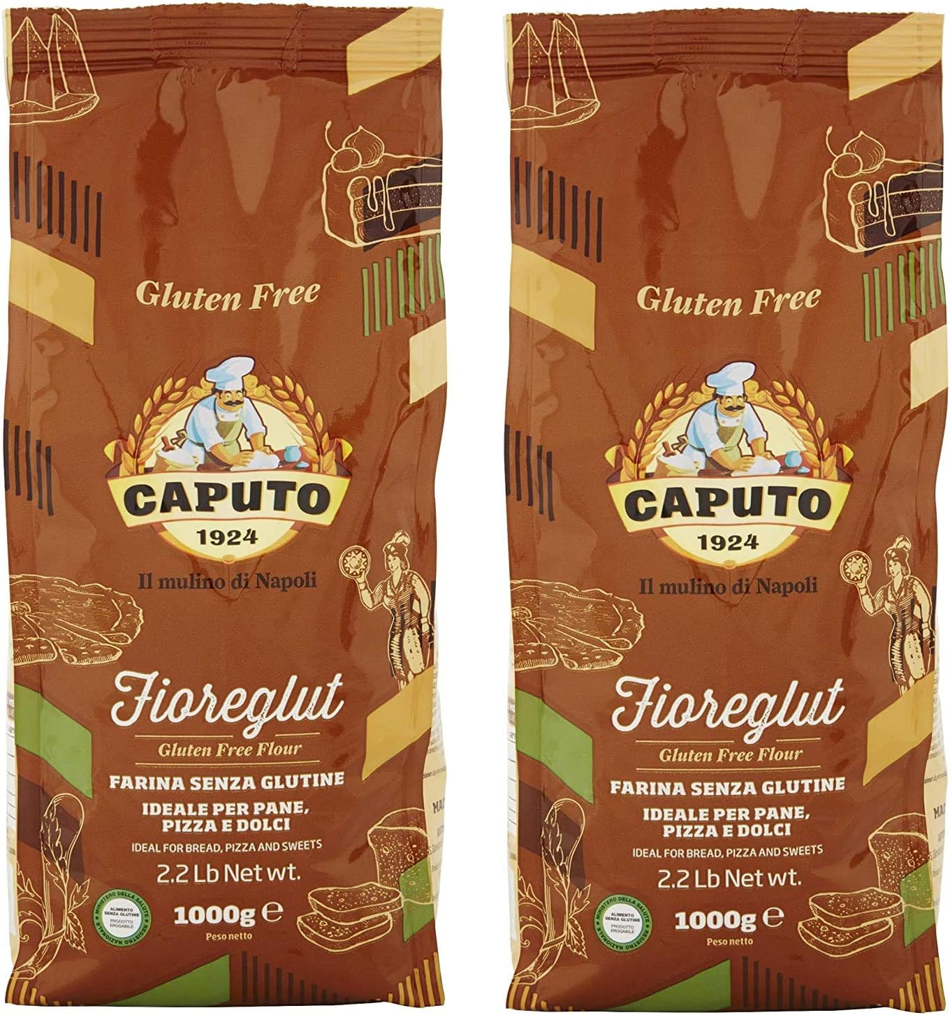 Amazon.com : Antimo Caputo Gluten Free Pizza Flour 2.2lb - All Natural ...