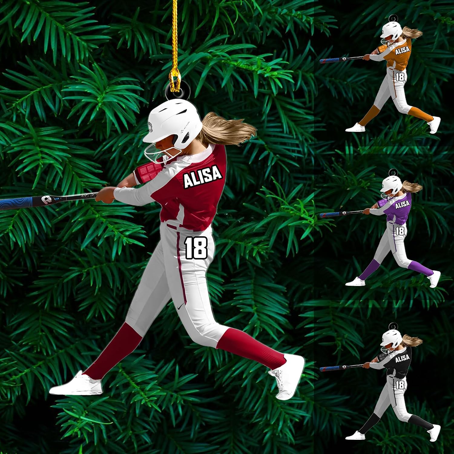 Amazon.com: Artparel Personalized Softball Ornament Christmas Tree ...