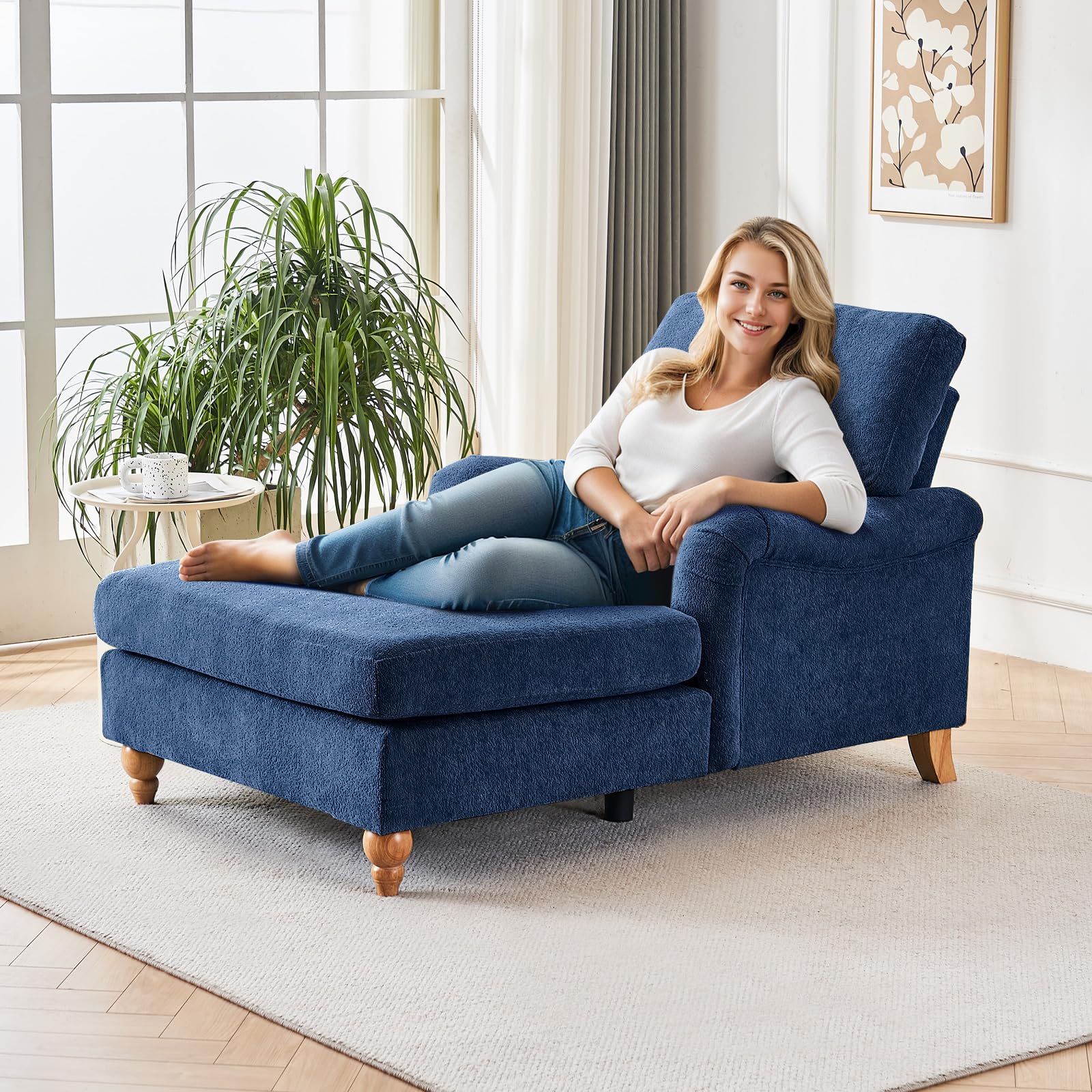 Amazon.com: JEEOHEY Chaise Lounge Chair with Adjustable Backrest ...