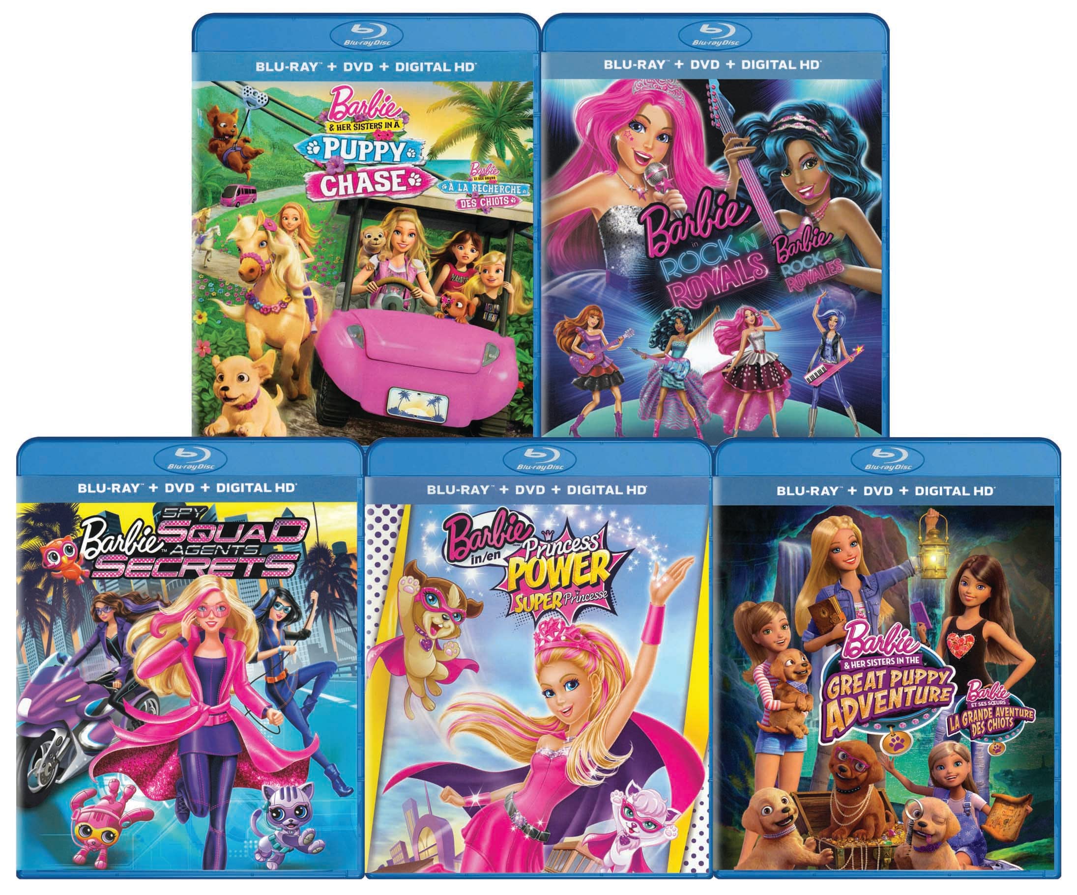 Barbie: Rock 'n Royals / Puppy Chase / Spy Squad / Princess Power ...