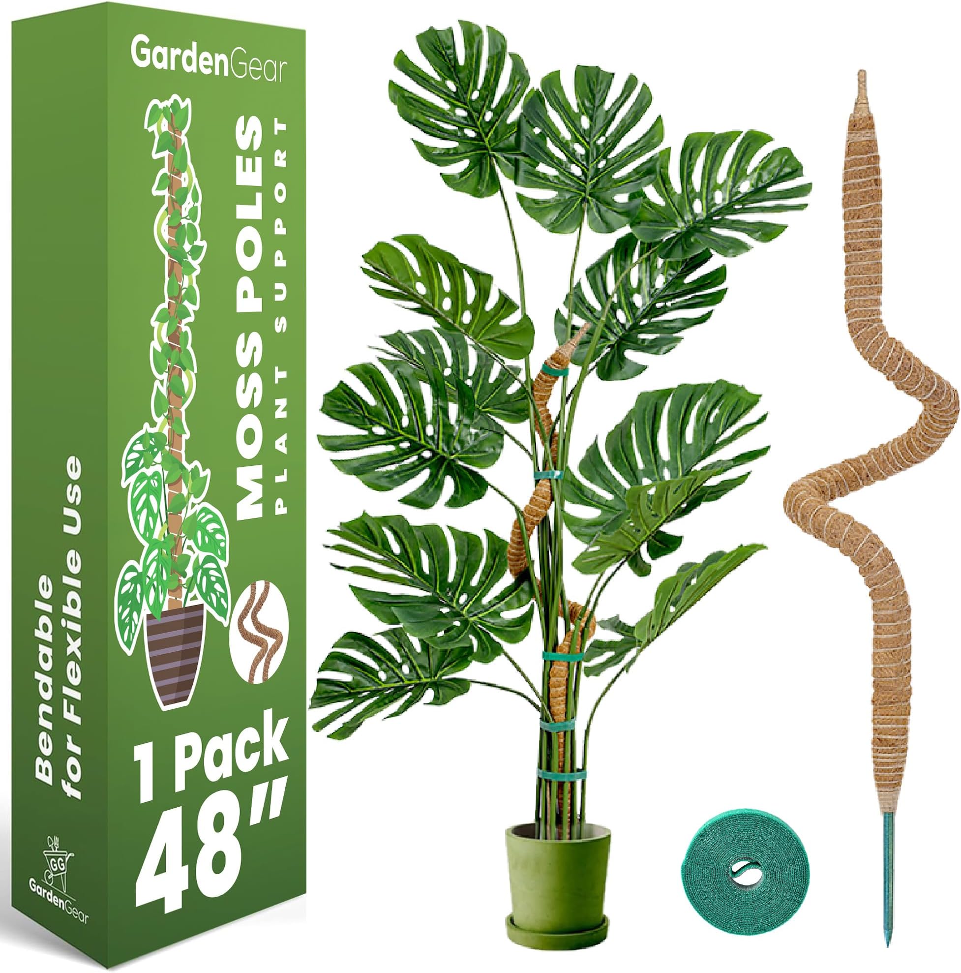 Amazon.com : 50” Tall Moss Pole Monstera Plant Support 4 in 1 ...