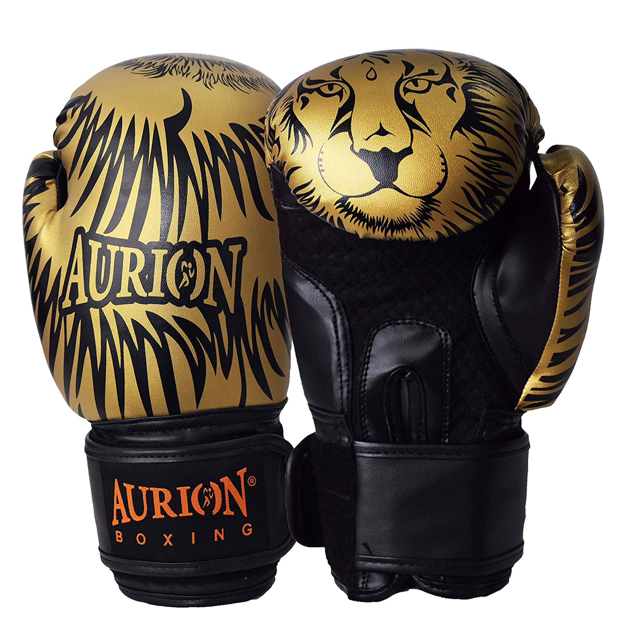 Buy Aurion by 10 Club Longlasting Faux Leather Boxing Gloves - (Golden ...
