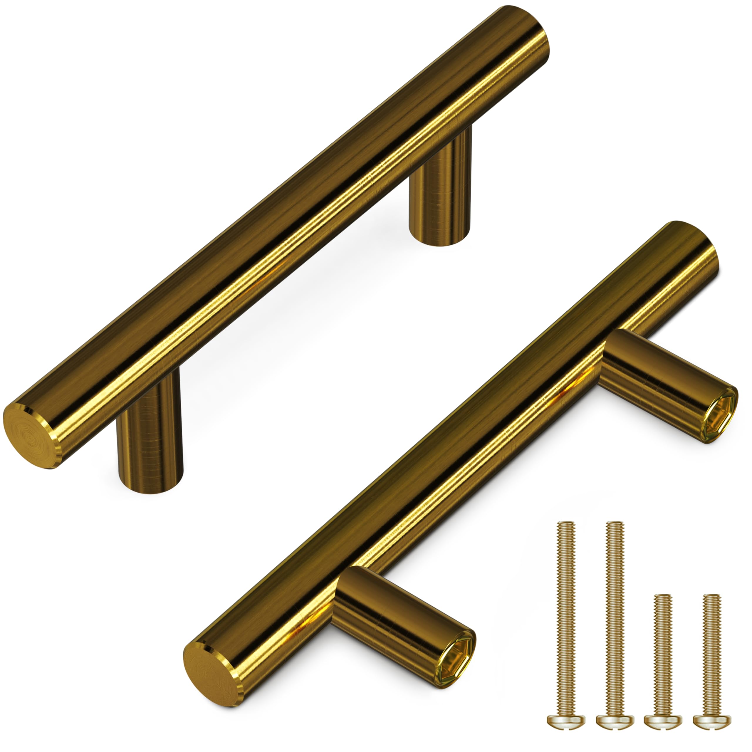 Snapklik.com : SAYONEYES 10 Pack Brushed Gold Cabinet Handles 3 Inch ...