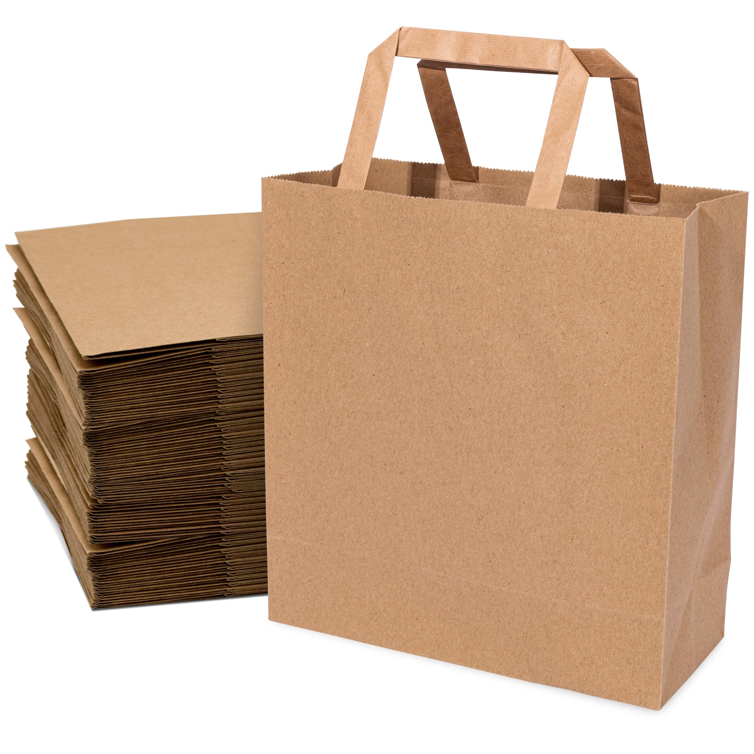 Amazon.com: Prime Line Packaging 9x4x10 100 Pack Brown Paper Bags with ...