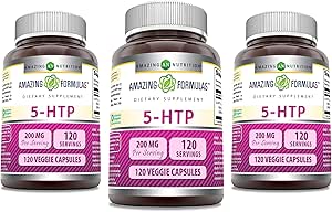 Amazon.com: Amazing Formulas 5 HTP (L-5-Hydroxytryptophan) Supplement | 200 Mg per Serving ...