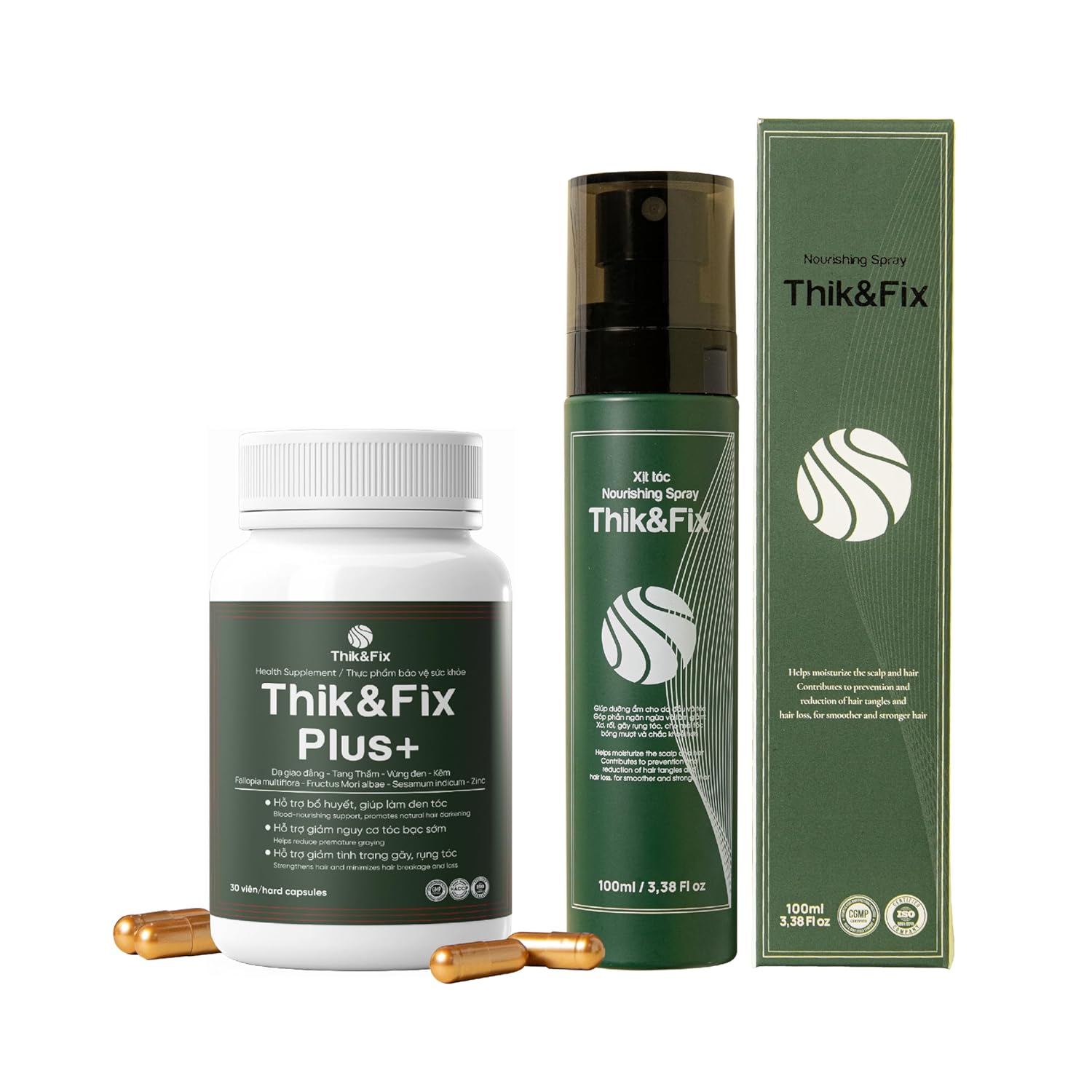 Amazon.com : Thik&Fix Growth Spray and Plus+ Natural Hair Nutrition ...