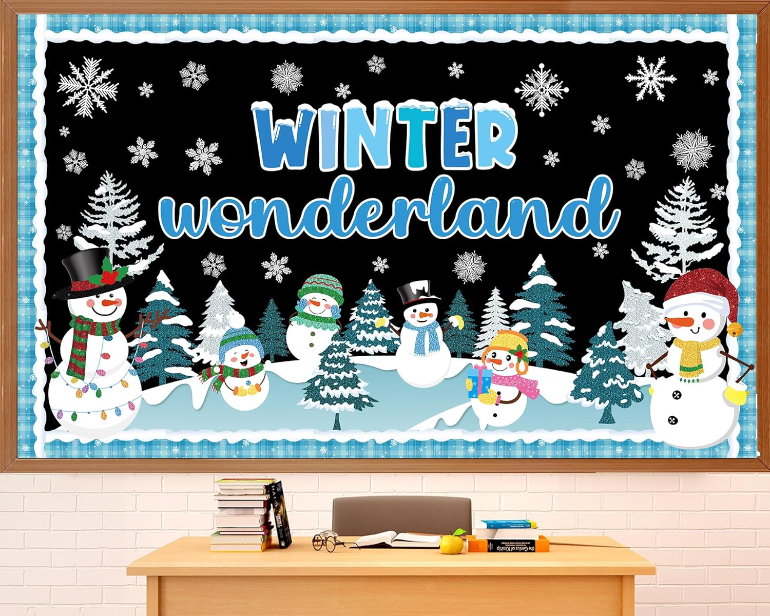 Amazon.com: Winter Wonderland Bulletin Board Set Winter Snowman ...