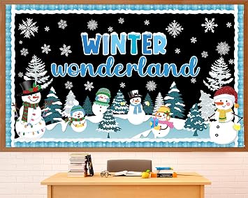 Amazon.com: Winter Wonderland Bulletin Board Set Winter Snowman ...