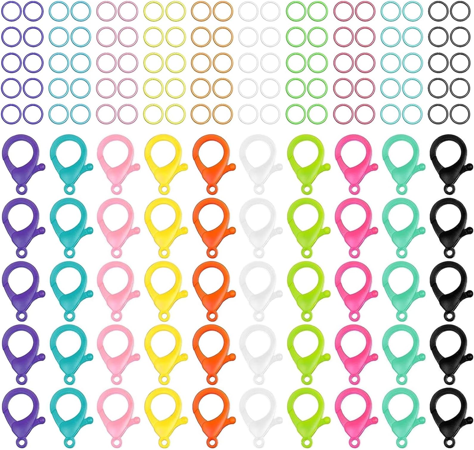 Amazon.com: MIDELONG Plastic Keychain Clips for Crafts, Assorted Colors ...