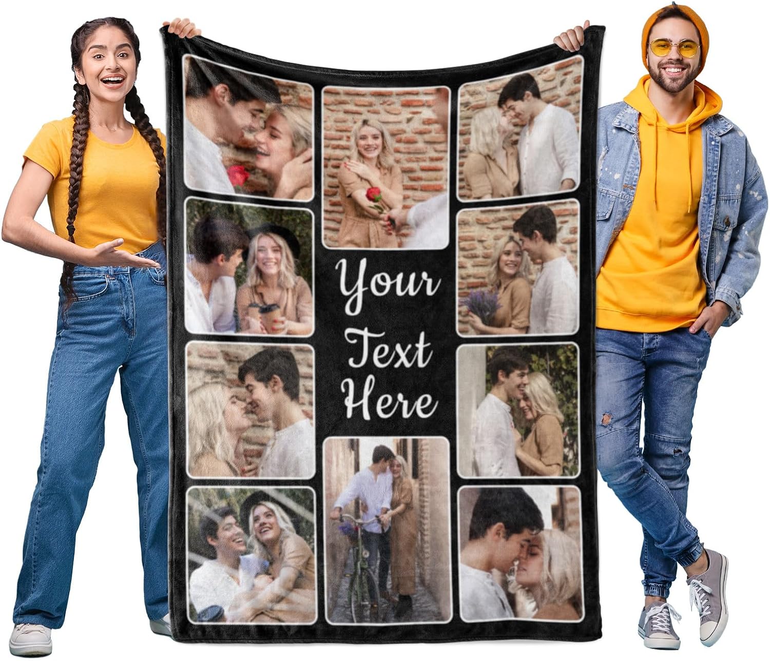 Amazon.com: YJtopee Custom Blanket with Picture Text Customized Blanket ...