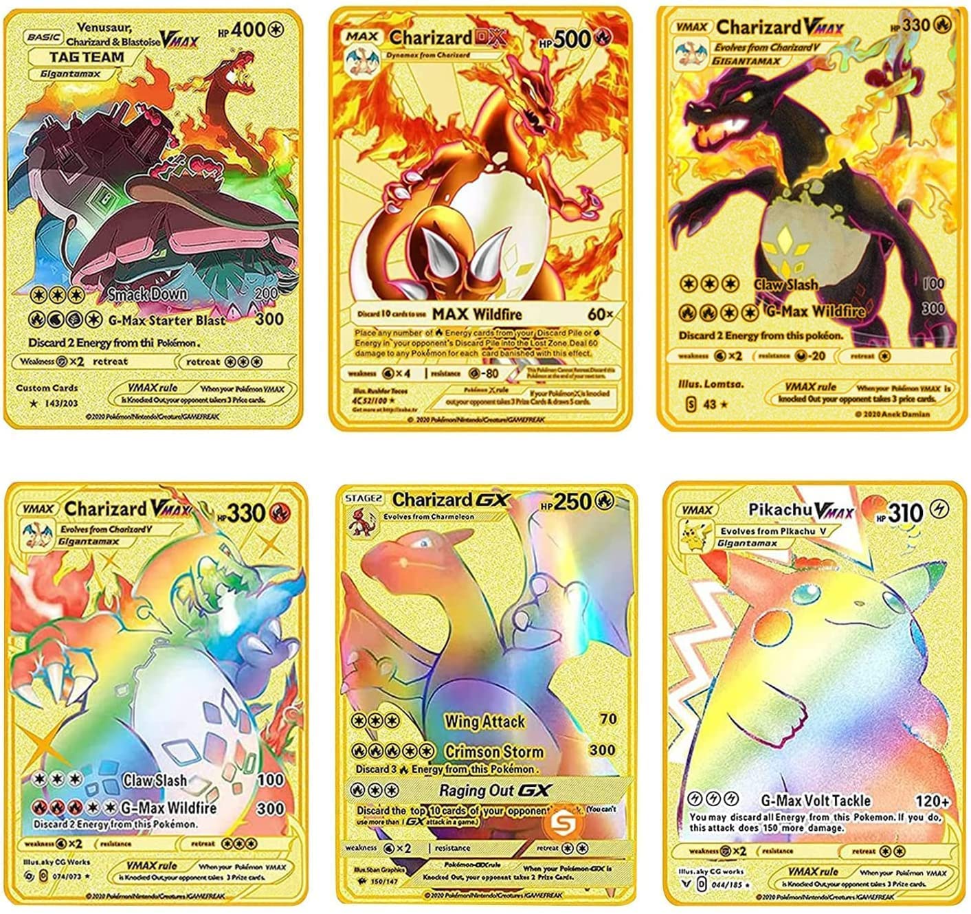 6pcs Vmax Charizard Cards Vmax Cards Deck Included Rare Cards ...