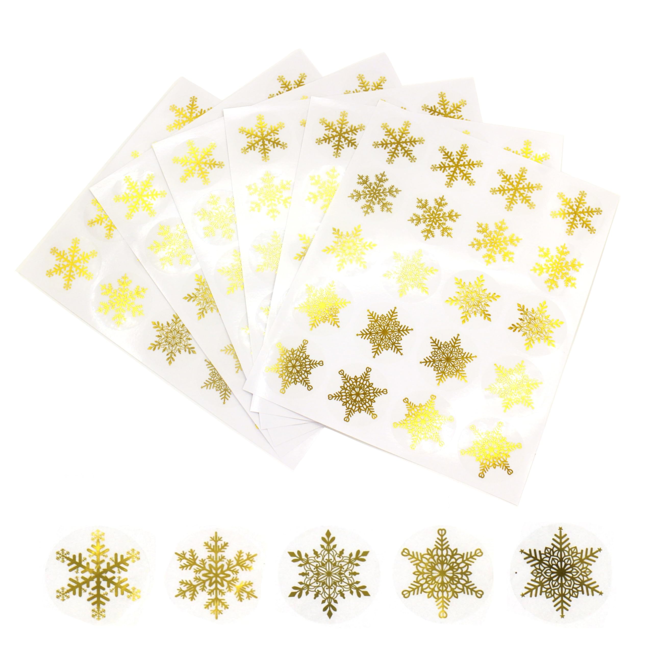 Masper 1.5inches(3.8cm)/500 Christmas Snowflakes Stickers in 25 Sheets ...