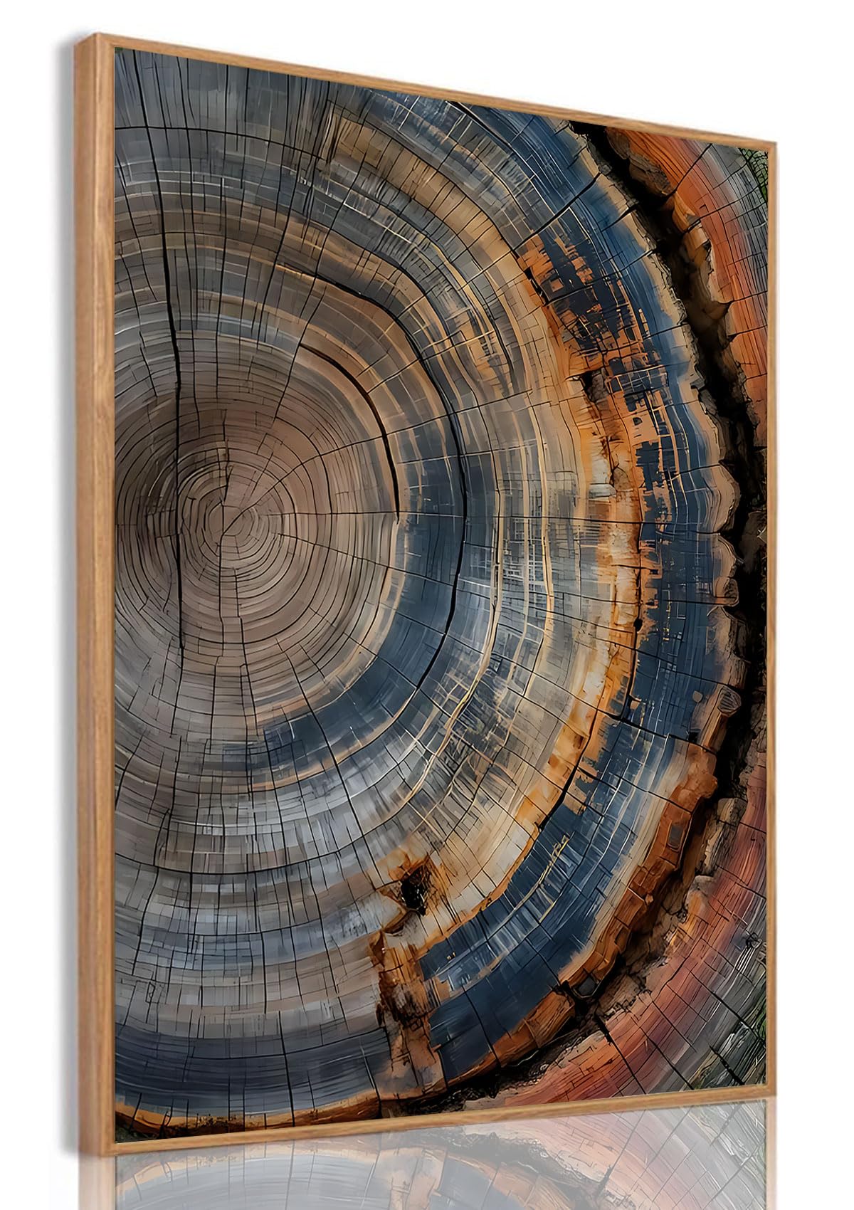 Amazon.com: IBHJSART Framed Tree Ring Canvas Wall Art Abstract Colorful ...