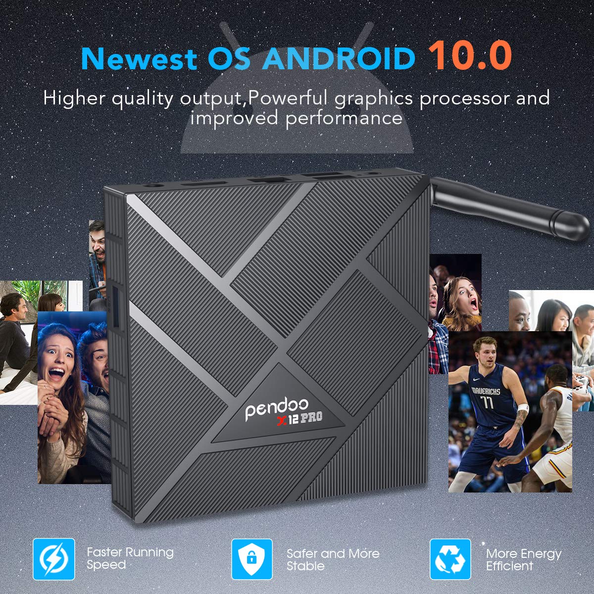 Buy Android TV Box 10.0, pendoo 2021 Upgraded X12 PRO Android TV Box ...