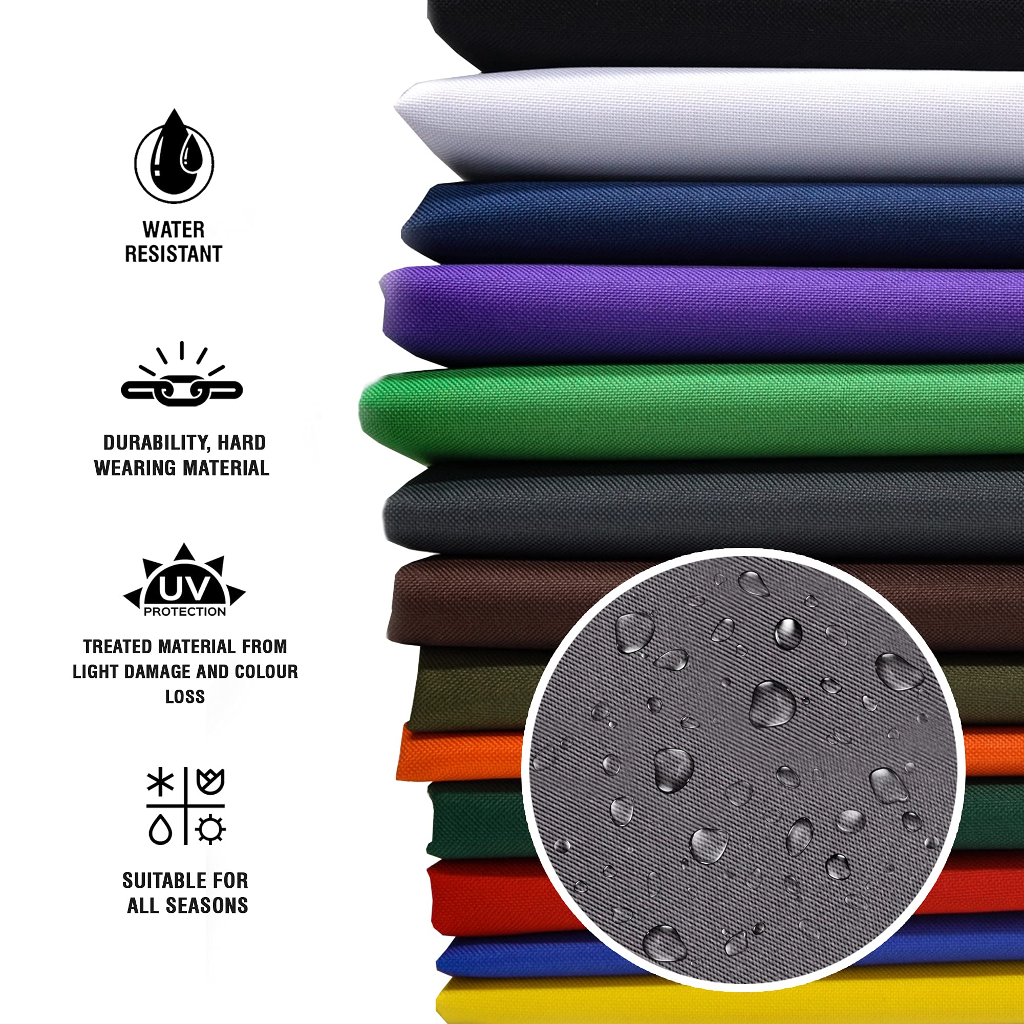 Ivory Heavy Duty Waterproof Canvas Material Fabric by The Metre 600 ...