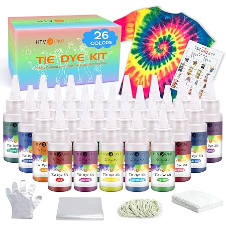 Amazon.com: HTVRONT Tie Dye Kit for Kids and Adults - 18 Colors 80ML ...