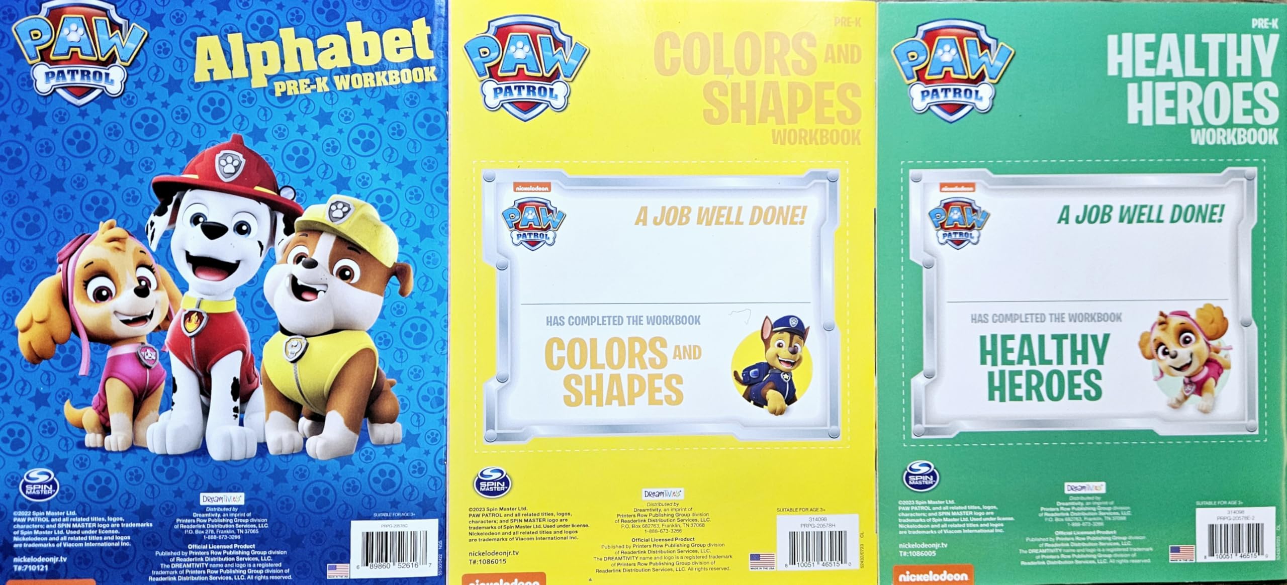 Snapklik.com : Nickelodeon Paw Patrol Pre-K Preschool Learning Workbooks