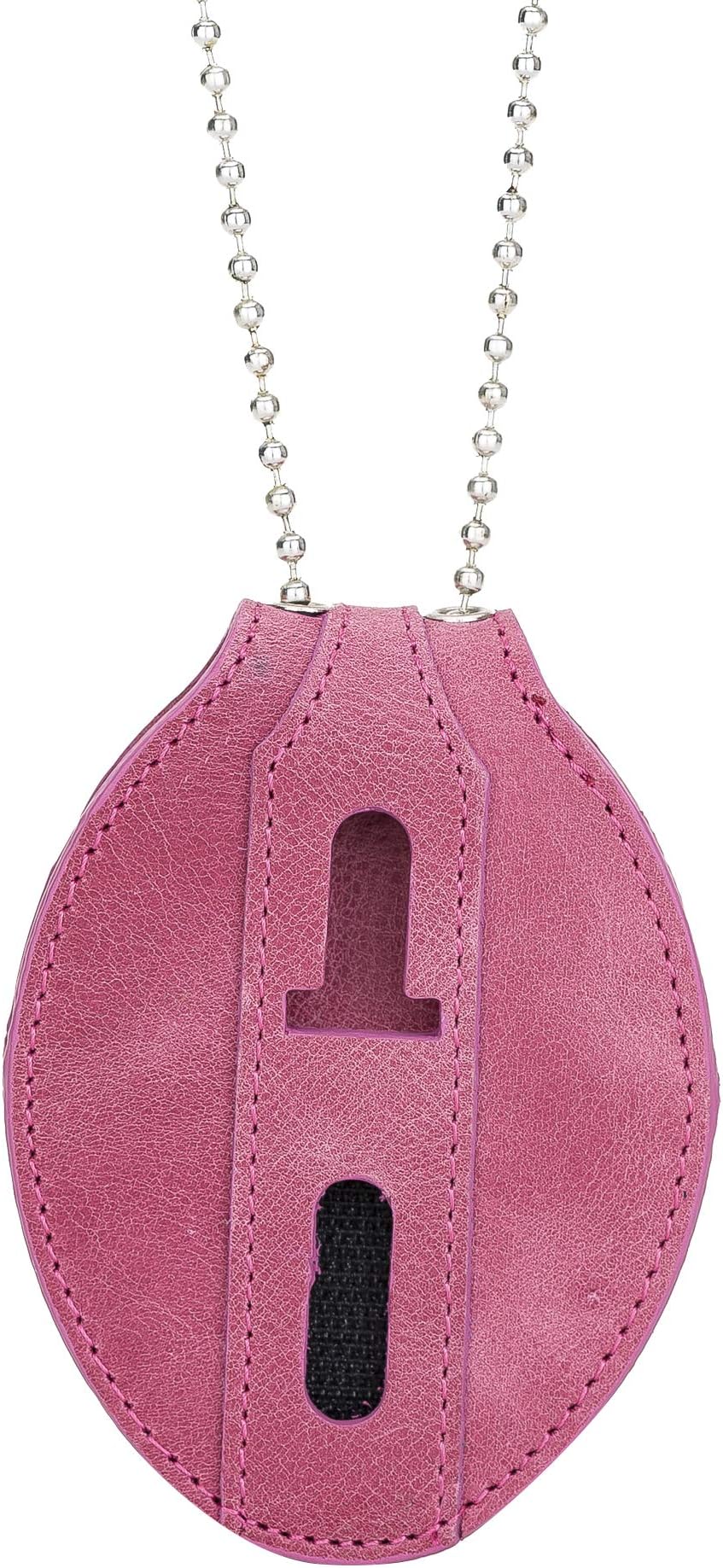 Amazon.com: Saddle Brown Full Grain Leather Round Law Enforcement Badge ...