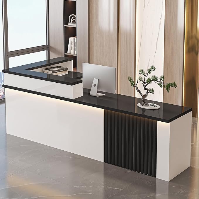 Amazon.com: Reception Desk with Counter,Open Front Desk Reception ...