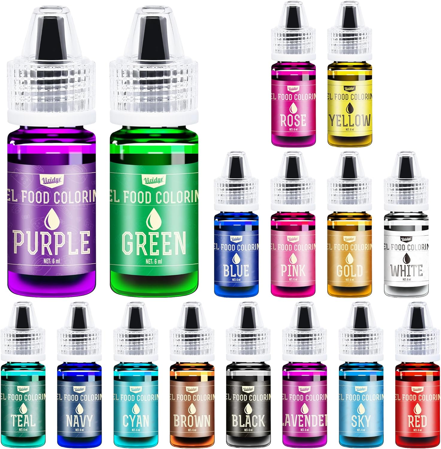 Gel Food Colouring - 16 Vivid Colours Food Colouring Gel for Baking ...