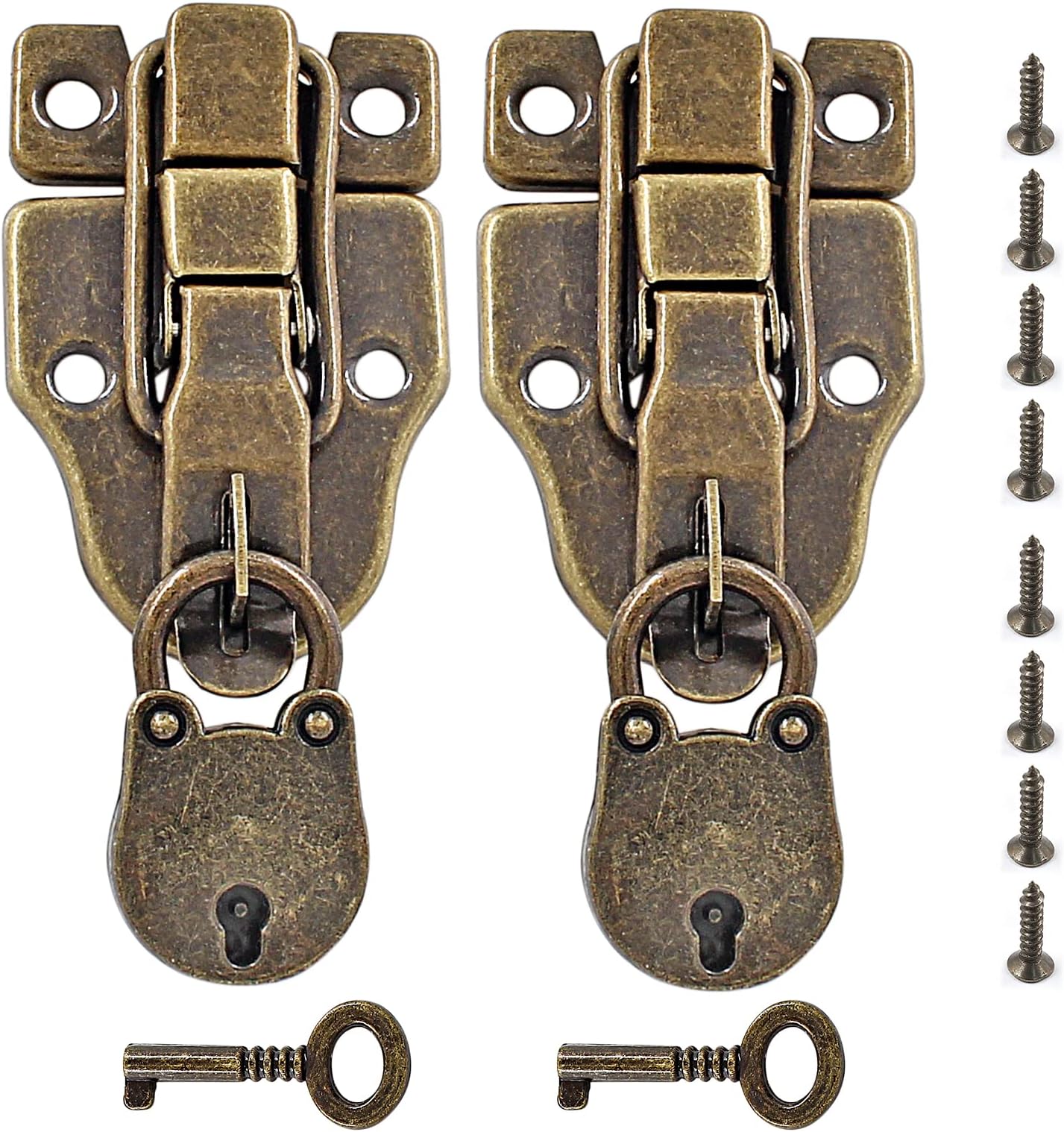 2 Pcs Retro Style Cabinet Duckbilled Toggle Hasp Latch, Antique Bronze ...
