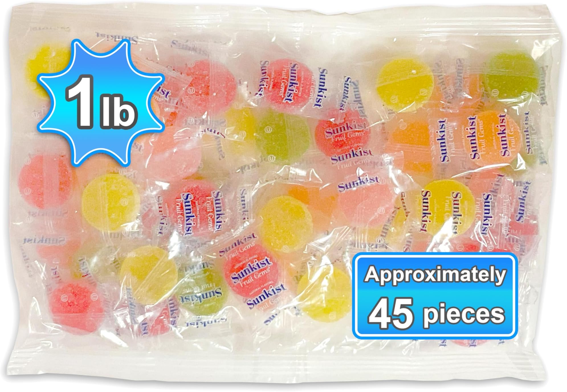 Amazon.com : Sunkist Fruit Gems Soft Candy, Assorted Natural Flavors, 2 ...