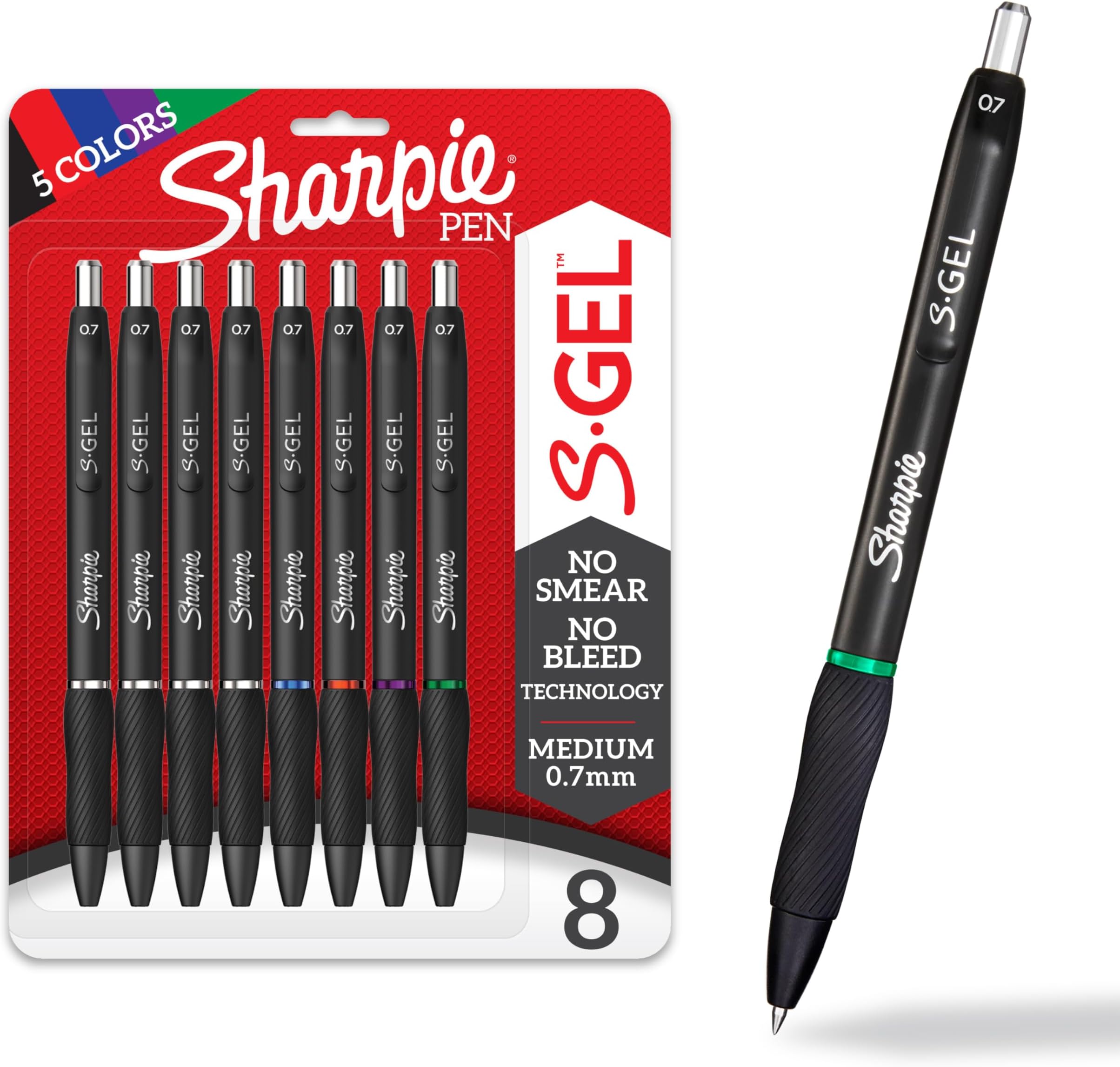 Amazon.com: Sharpie S-Gel Pens, Fashion Barrel Gel Pens, Pearl White Body, Medium (0.7mm) Point ...