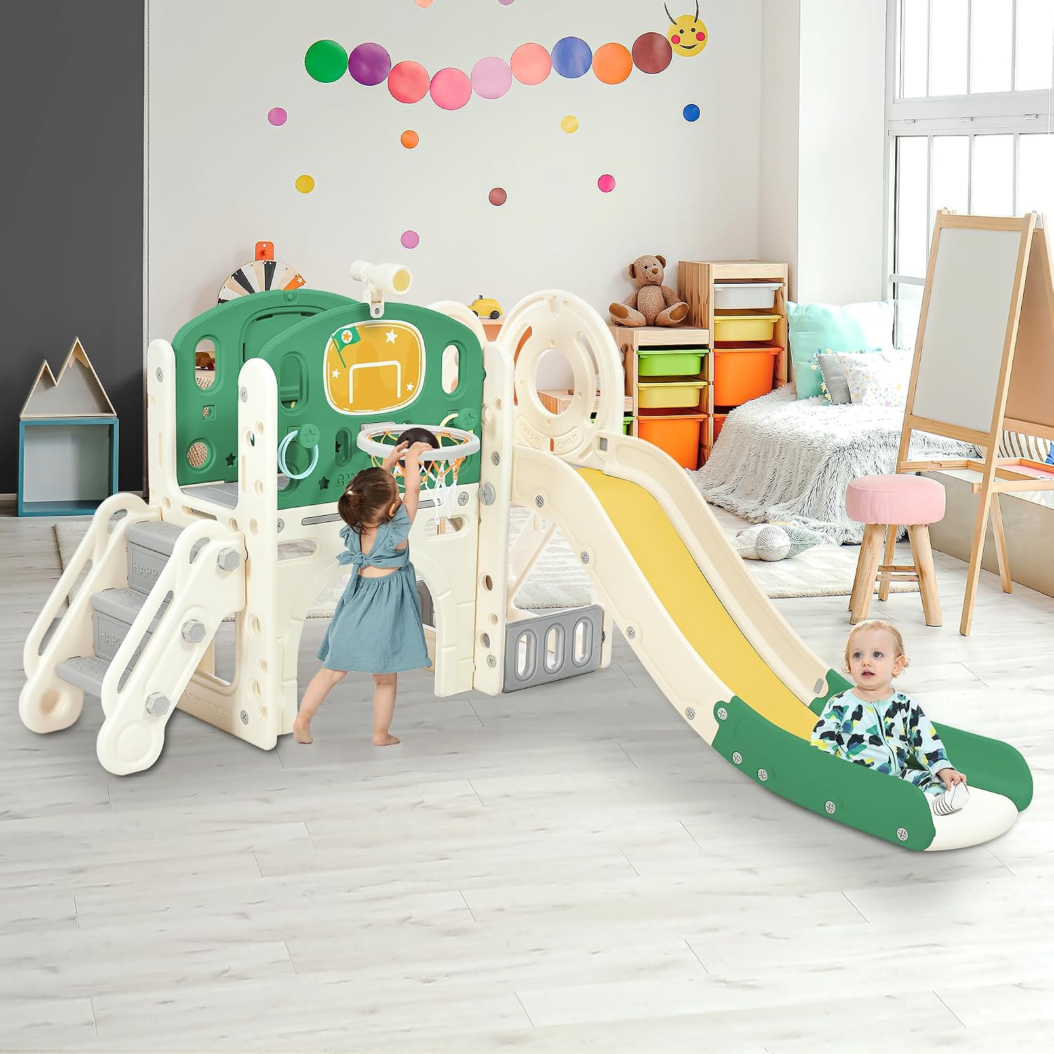 Amazon.com: Virubi 7-in-1 Toddler Slide, Kids Slide with Climber ...