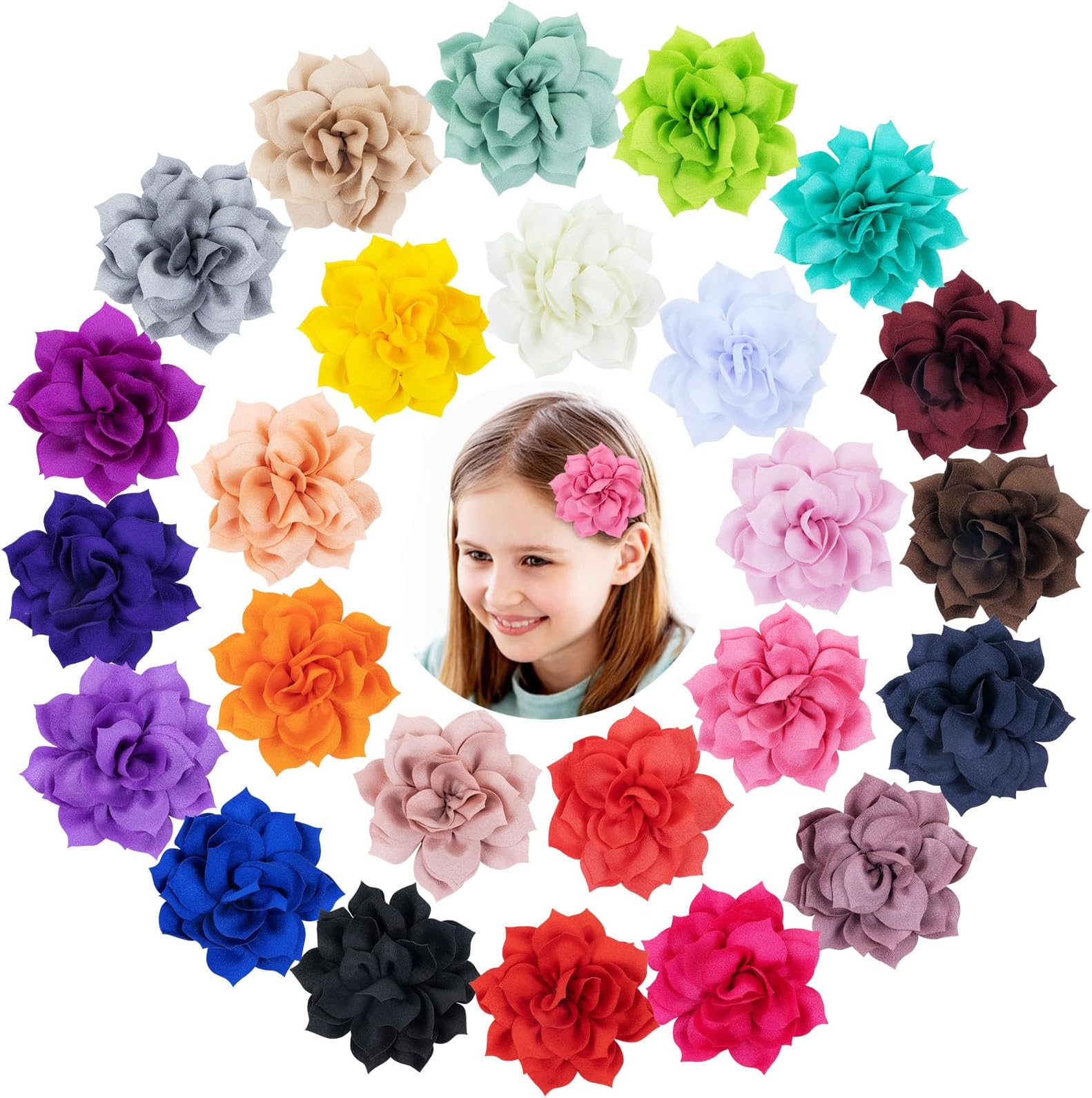 Amazon.com : Outus 15 Pieces Flower Hair Clips Rose Flower Hairpin Clip ...